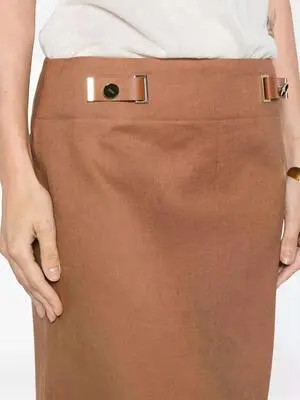 Fendi Buckle-detail Midi Skirt