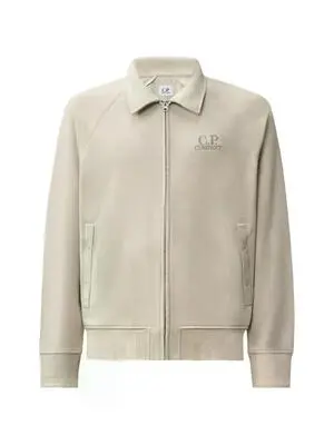 C.P. COMPANY Logo-embroidered Zip-up Cardigan