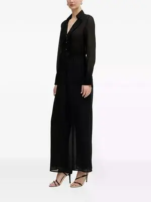 MORGAN Pleated Trim Wide-leg Jumpsuit