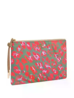 Bimba Y Lola Aquamarine Leopard Nylon Make-up Case - Green