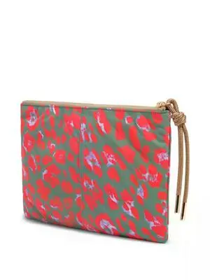 Bimba Y Lola Aquamarine Leopard Nylon Make-up Case - Green
