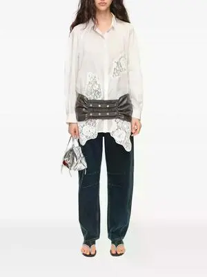 Bimba Y Lola Ivory Oversize Lace T-shirt