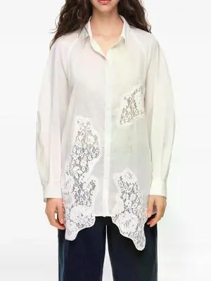 Bimba Y Lola Ivory Oversize Lace T-shirt