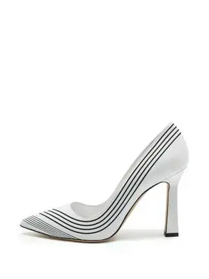 Manolo Blahnik Striped Pointed-toe Pumps