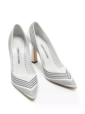 Manolo Blahnik Striped Pointed-toe Pumps