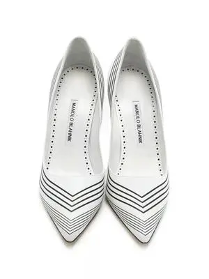 Manolo Blahnik Striped Pointed-toe Pumps