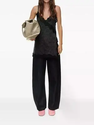 Bimba Y Lola Mohair And Lace Top - Grey