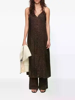 Bimba Y Lola Floral Print Midi Dress - Brown