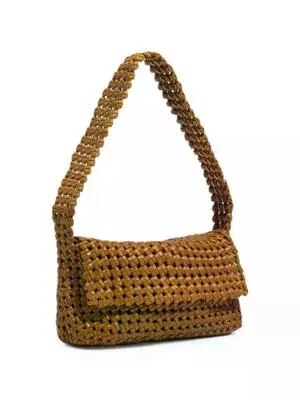 Bimba Y Lola Medium Lime Plaited Leather Shoulder Bag