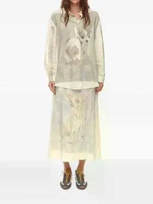 Bimba Y Lola Camel Chihuahua A-line Skirt