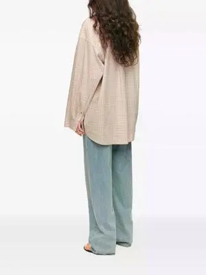 Bimba Y Lola Sand Checked Low-cut Shirt