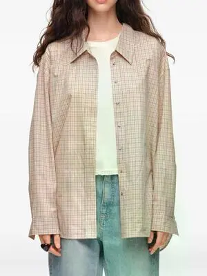 Bimba Y Lola Sand Checked Low-cut Shirt