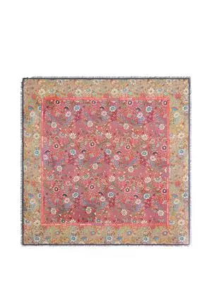 Bimba Y Lola Watermelon Floral Shawl With Logo Frame - Red