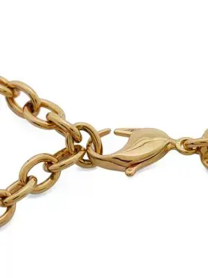Dior Tone Curb-link Choker Necklace With Cd Initials