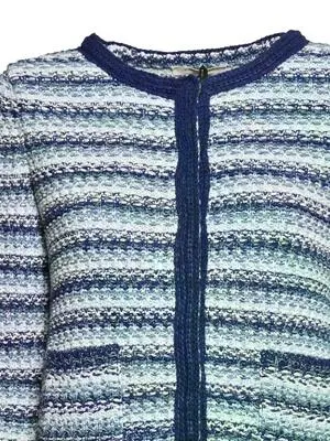 CHARLOTT Striped Textured-knit Jacket - Blue