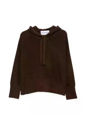 EMERSON RENALDI Ribbed-knit Hoodie - Brown