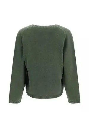 ALLUDE Cashmere V-neck Sweater - Green