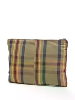 Bimba Y Lola Khaki And Garnet Tartan Jacquard Make-up Case - Neutrals
