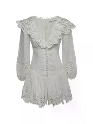 Zimmermann Fil Coupé Lace-trimmed Dress