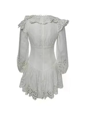 Zimmermann Fil Coupé Lace-trimmed Dress