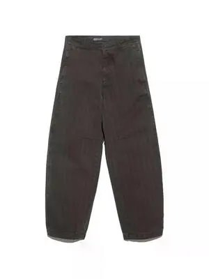 Bimba Y Lola Barrel Faded Striped Denim Trousers - Brown