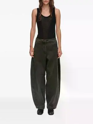 Bimba Y Lola Barrel Faded Striped Denim Trousers - Brown