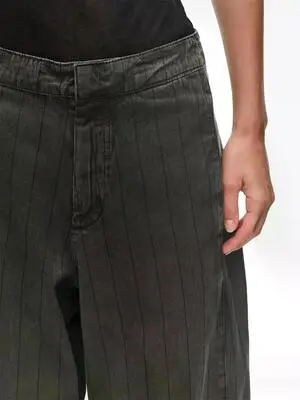 Bimba Y Lola Barrel Faded Striped Denim Trousers - Brown