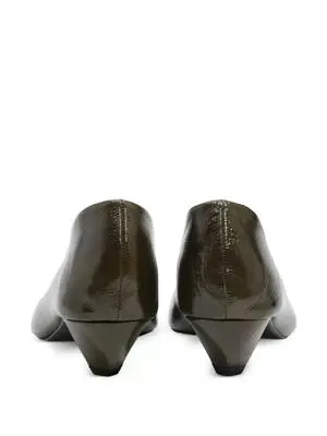 Bimba Y Lola Leather Low Heel Court Shoes - Green