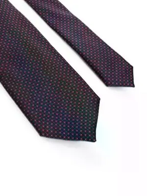 Corneliani Geometric Silk Neck Tie - Blue