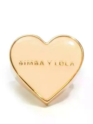 Bimba Y Lola Ivory Enamel Heart Ring - Gold