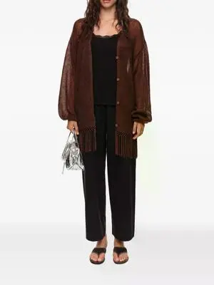 Bimba Y Lola Long Fringed Cardigan