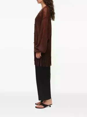 Bimba Y Lola Long Fringed Cardigan
