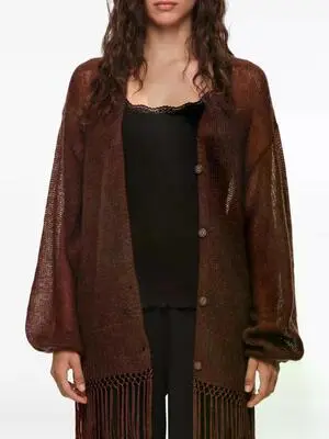Bimba Y Lola Long Fringed Cardigan