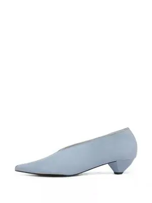 Bimba Y Lola Leather Low Heel Court Shoe - Blue