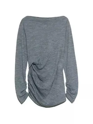 Bimba Y Lola Gray Melange Wool Knot T-shirt