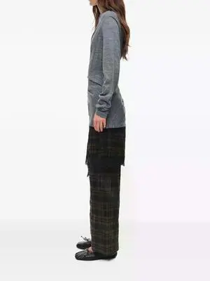 Bimba Y Lola Gray Melange Wool Knot T-shirt