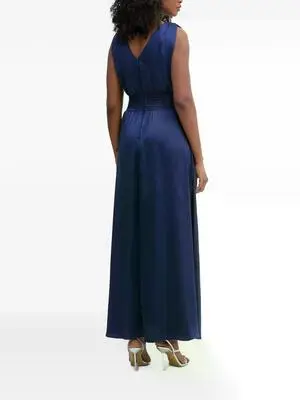 MORGAN Button-embellished Ruched-waist Maxi Dress