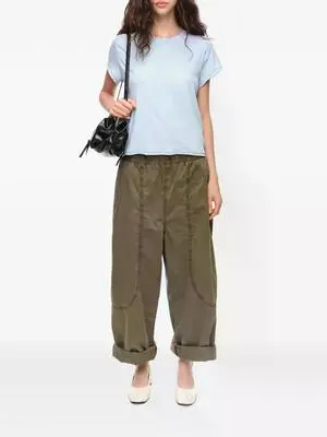 Bimba Y Lola Khaki Jogger Trousers With Decorative Stitching