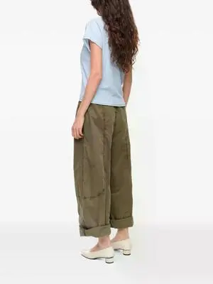 Bimba Y Lola Khaki Jogger Trousers With Decorative Stitching