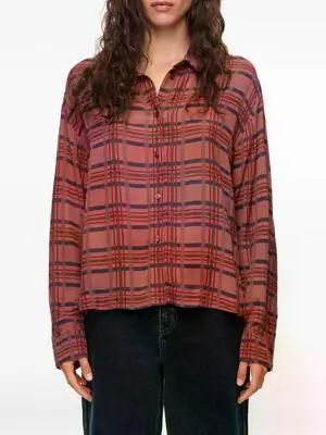Bimba Y Lola Garnet Checked Boxy Fluid Shirt