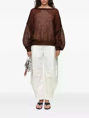 Bimba Y Lola Dark Mohair Boat-neck Sweater - Brown