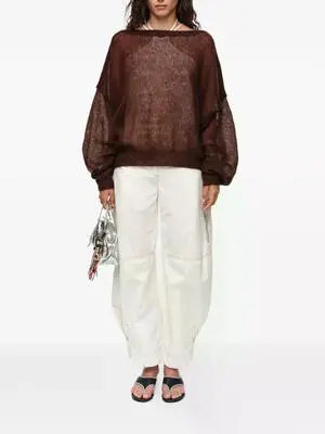Bimba Y Lola Dark Mohair Boat-neck Sweater - Brown