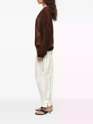 Bimba Y Lola Dark Mohair Boat-neck Sweater - Brown