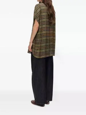 Bimba Y Lola Khaki Checked Dropped-shoulder Shirt