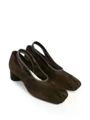 Bimba Y Lola Suede And Tricot Court Shoes - Brown