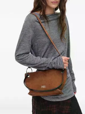 Bimba Y Lola Medium Tobacco-suede Trapecio Bag