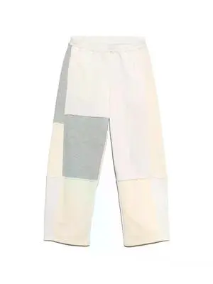 Bimba Y Lola Ivory-cotton-patchwork Jogger Trousers
