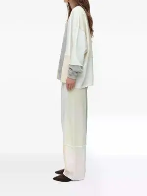 Bimba Y Lola Ivory-cotton-patchwork Jogger Trousers