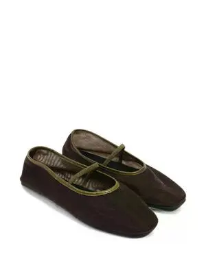 Bimba Y Lola Dark Green Mesh Ballerinas