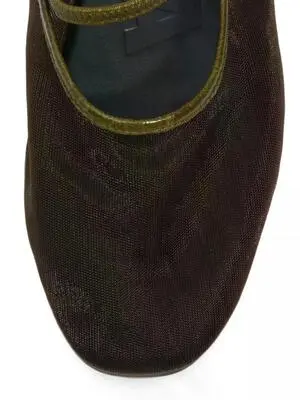 Bimba Y Lola Dark Green Mesh Ballerinas